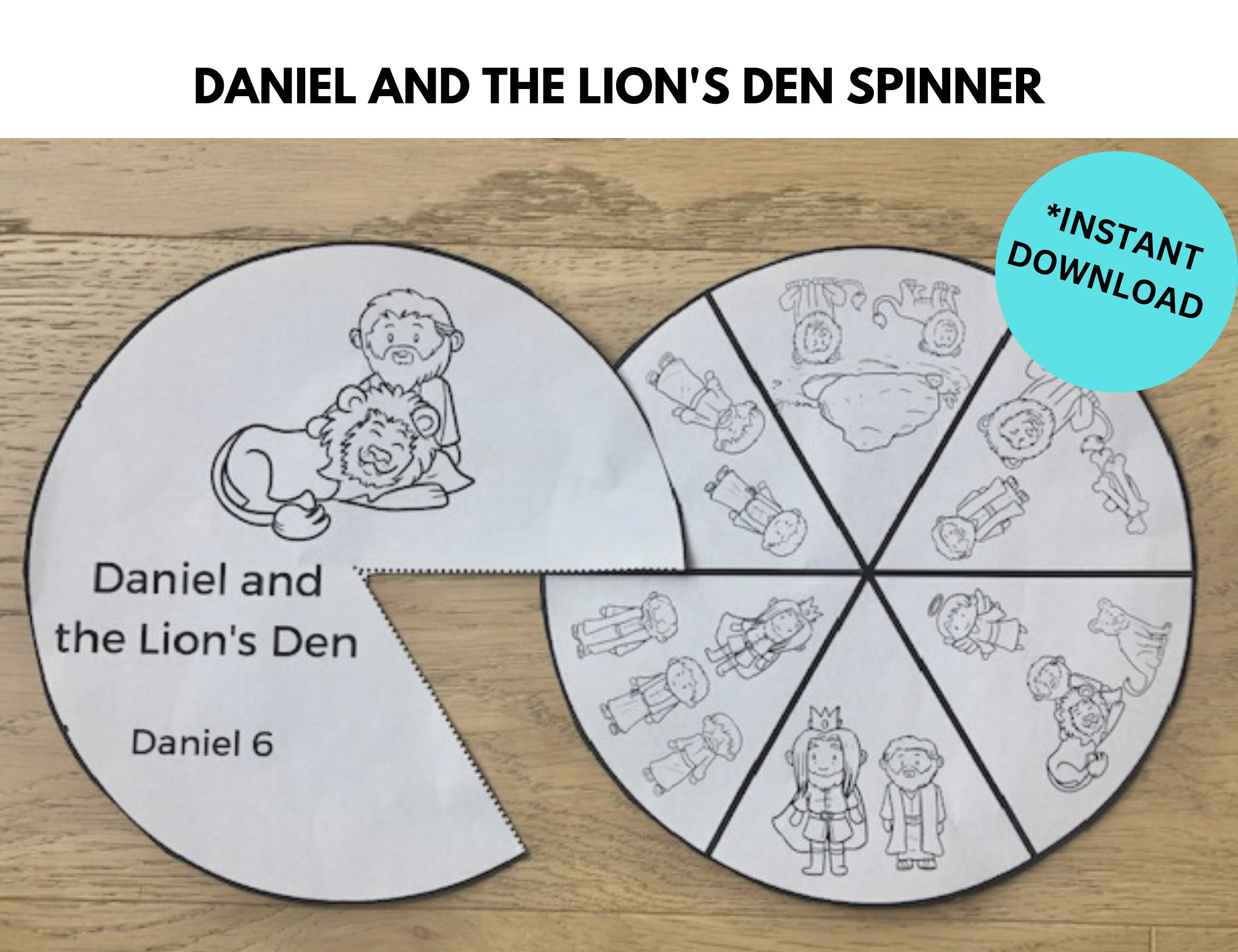Daniel and the Lions Den Spinner, Daniel in the Lions Den Bible Story ...