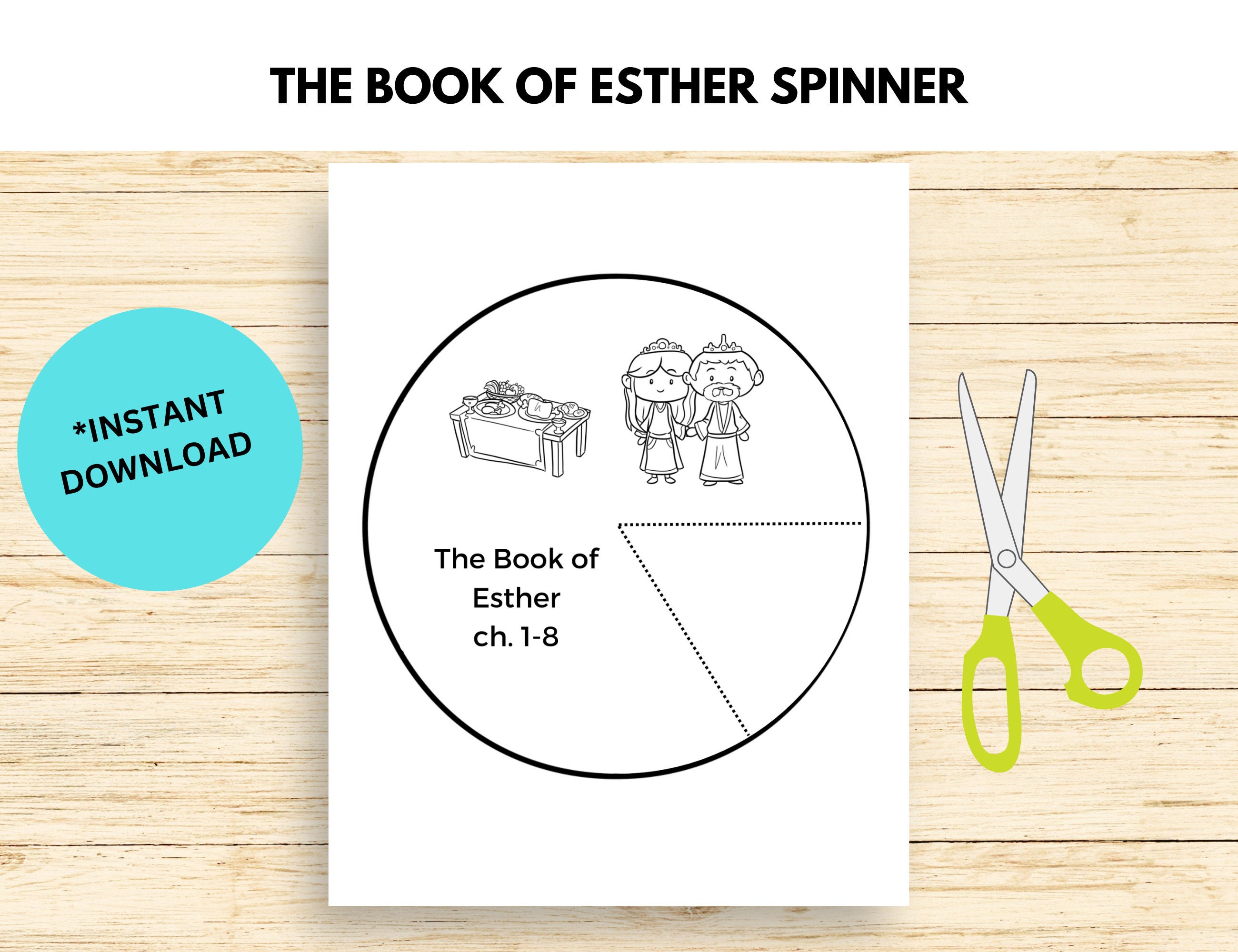 Book of Esther Spinner, Esther Bible Story, Sunday School Craft ...