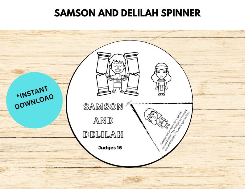 Samson and Delilah, Samson Bible Story Activity, Sunday School Craft ...