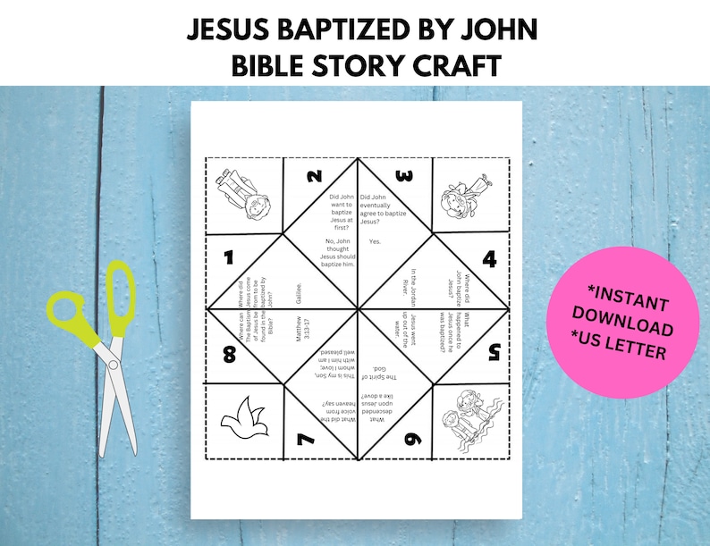 Jesus Baptism, John the Baptist Bible Story Activity, Sunday School ...