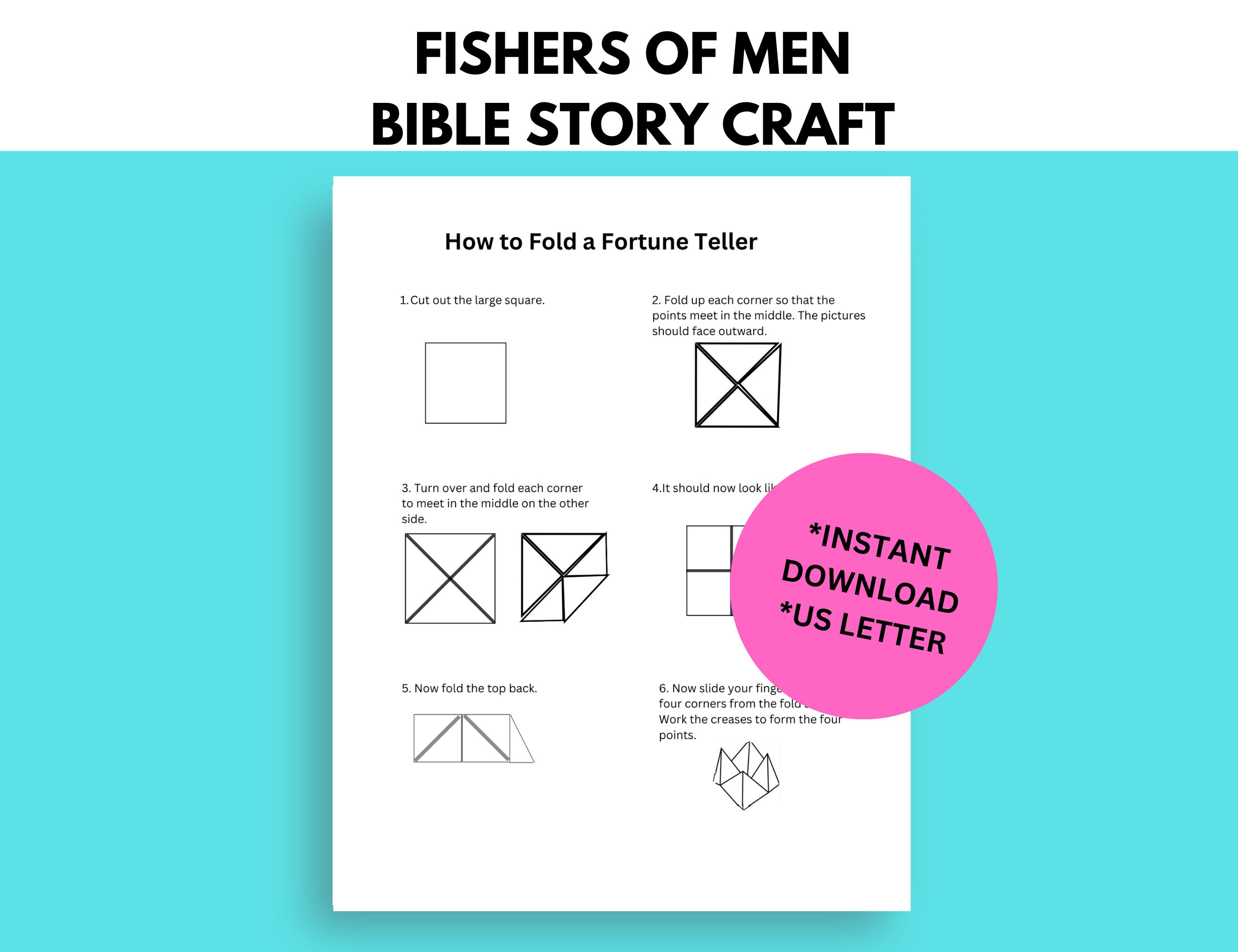 Fishers of Men Bible Story Activity, Sunday School Craft, Fortune ...
