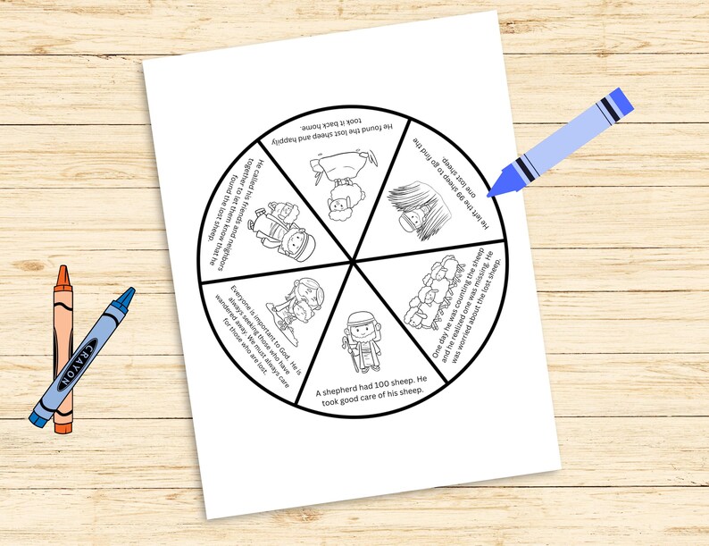 Parable of the Lost Sheep Spinner, Bible Story, Sunday School Craft ...