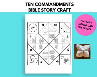 10 Commandments Bible Story Activity, Sunday School Craft, Printable ...