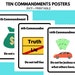 Ten Commandments Posters, Sunday School Lesson, Classroom Posters ...