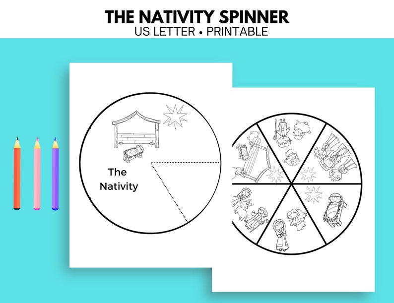 Christmas Nativity Spinner, Christmas Nativity Bible Story, Sunday ...