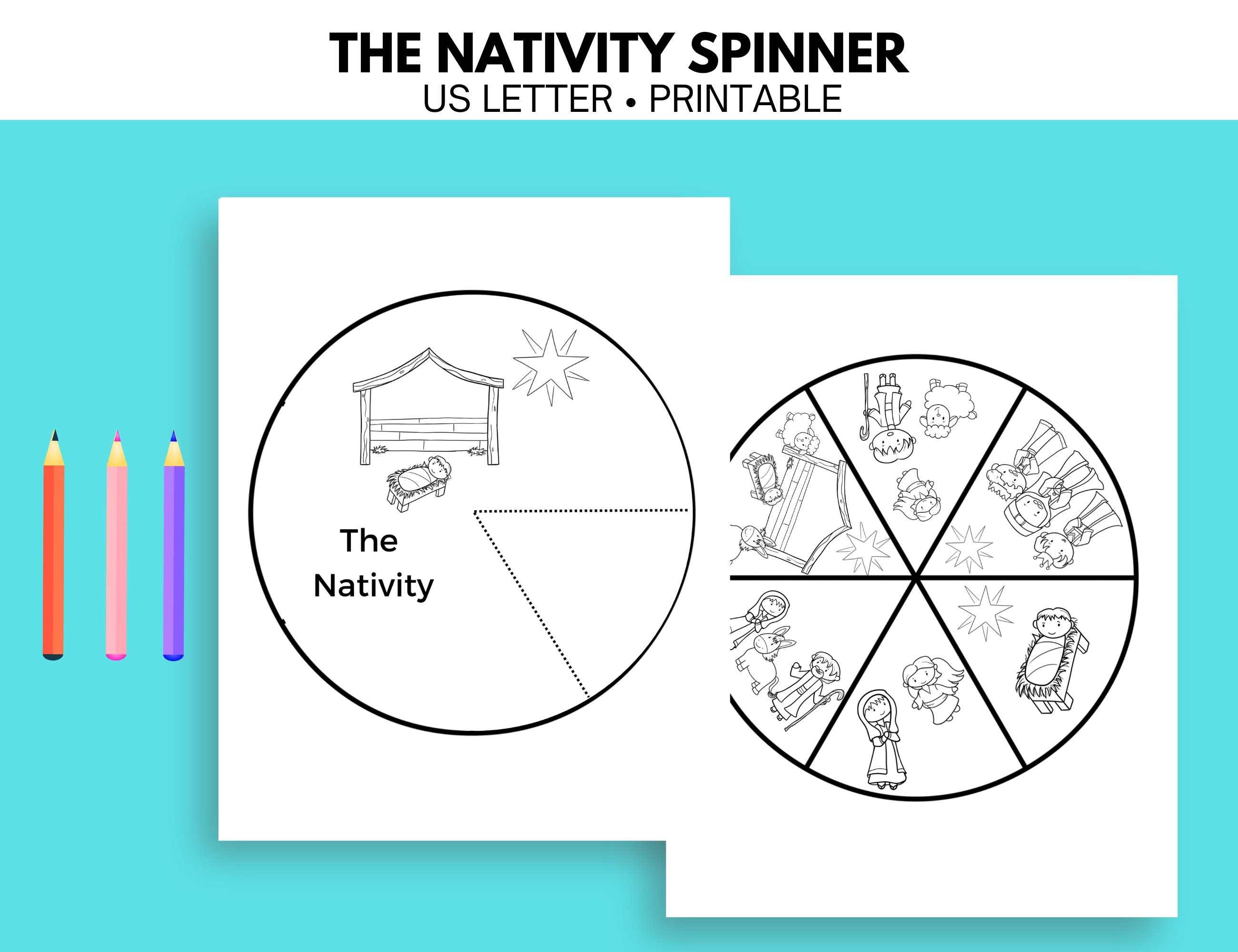 Christmas Nativity Spinner, Christmas Nativity Bible Story, Sunday ...