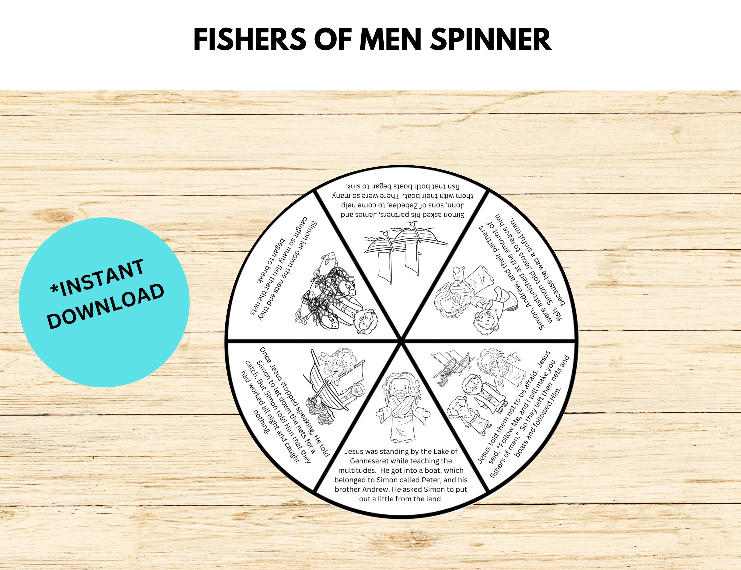 Fishers of Men Bible Story Activity, Sunday School Craft, Printable ...
