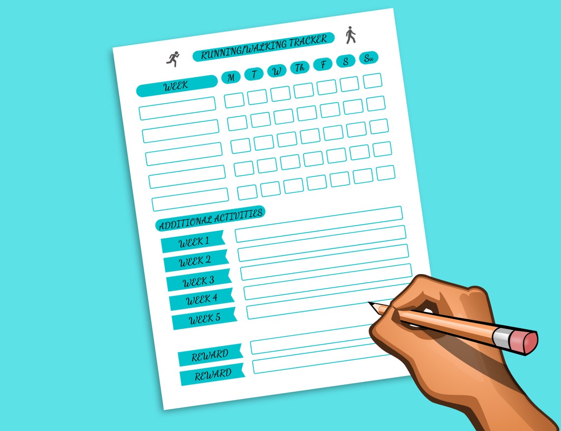 Walking Log, Running Log, Walking Tracker, Running Tracker, Fitness ...