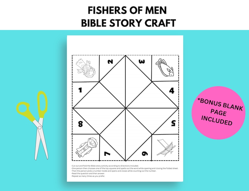 Fishers of Men Bible Story Activity, Sunday School Craft, Fortune ...