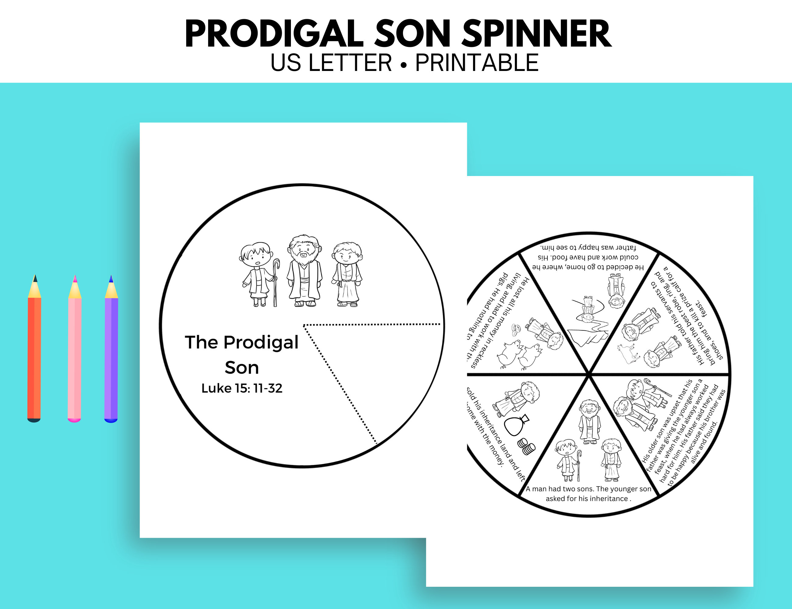 Prodigal Son Spinner, Prodigal Son Bible Story, Sunday School Craft ...