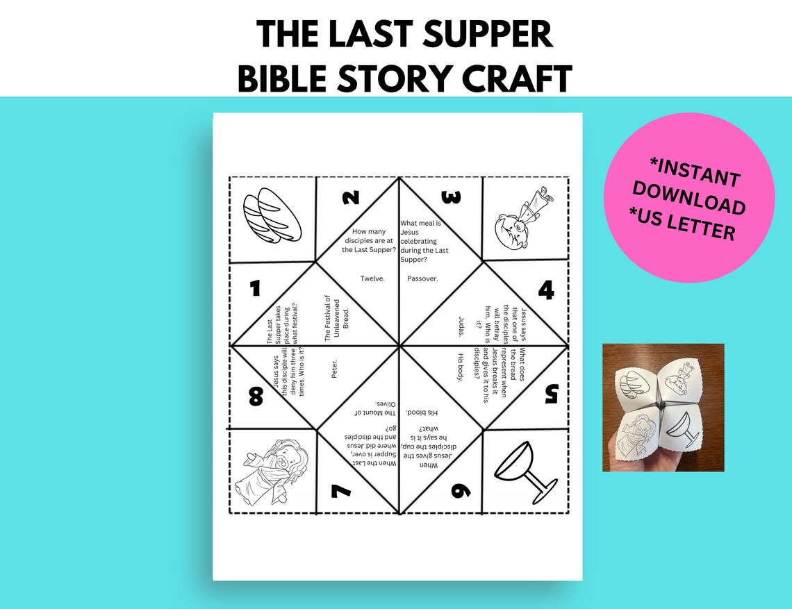 Last Supper Craft, Bible Story Activity, Holy Week Printable, Sunday ...