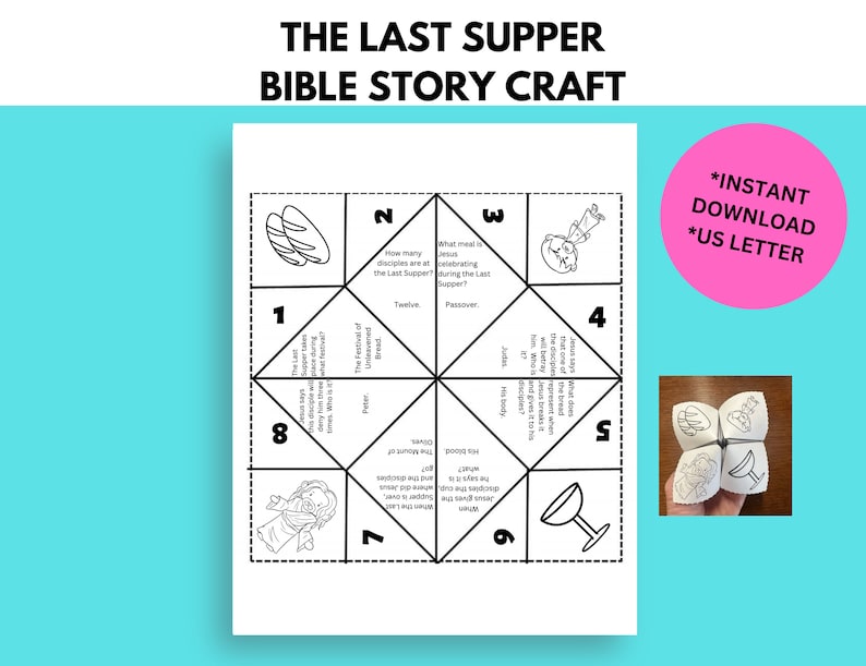 Last Supper Craft, Bible Story Activity, Holy Week Printable, Sunday ...