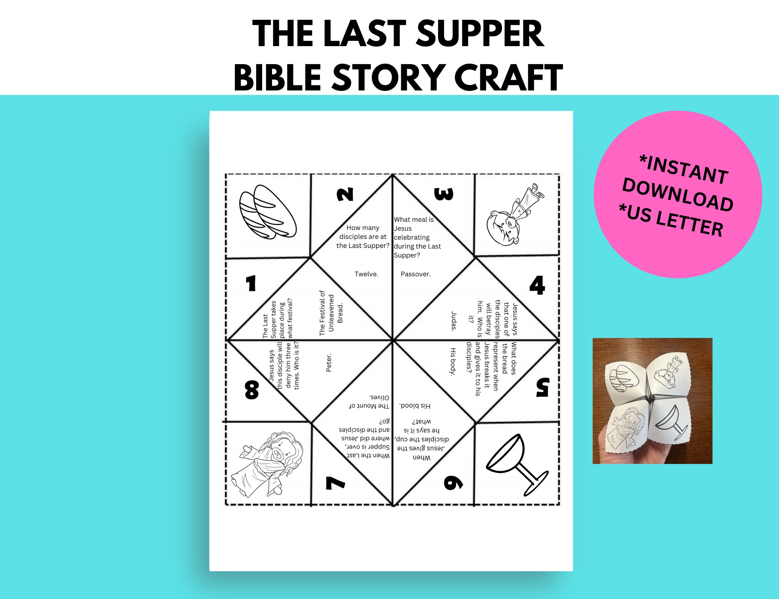 Last Supper Craft, Bible Story Activity, Holy Week Printable, Sunday ...