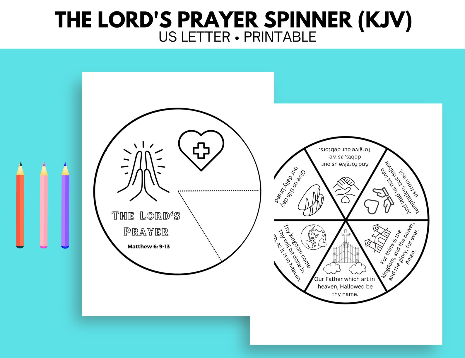 The Lord's Prayer Activity KJV, Sunday School Craft, Lord's Prayer ...
