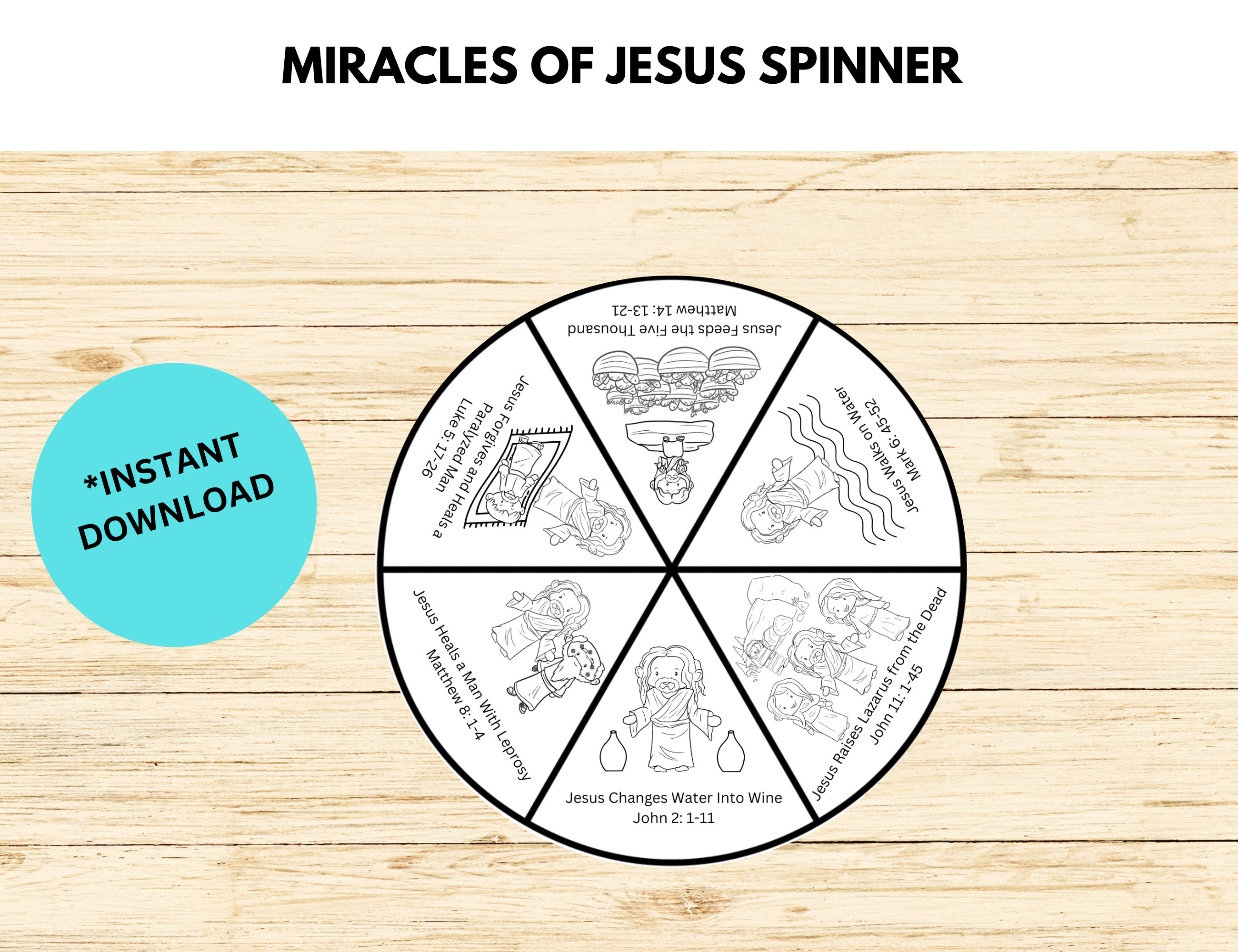 Jesus Miracles Sunday School Craft, Bible Story Activity, Printable ...