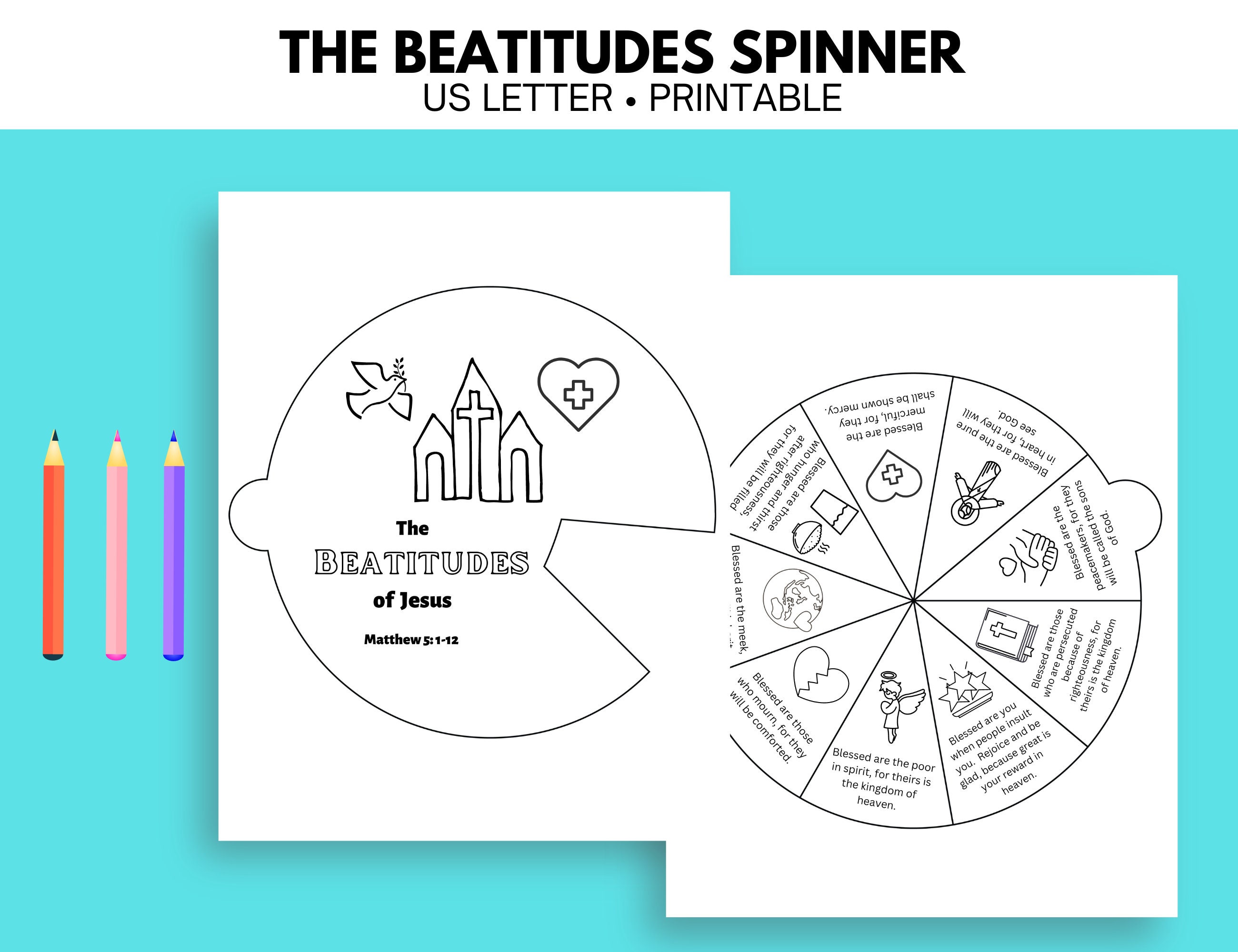 The Beatitudes Bible Story Activity, Sunday School Craft, Beatitudes ...