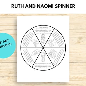 Ruth and Naomi Spinner, Bible Story Craft, Sunday School Lesson, Book ...