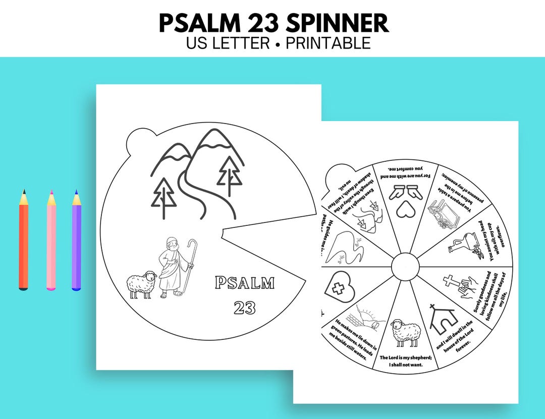 Psalm 23 Bible Story Activity, Sunday School Lesson, Printable Spinner ...