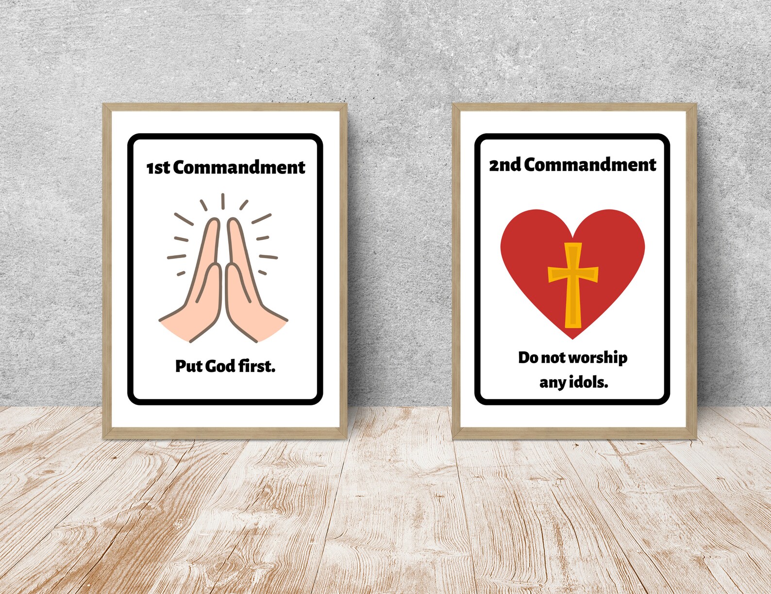 Ten Commandments Posters, Sunday School Lesson, Classroom Posters ...
