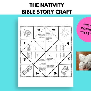 Christmas Nativity Bible Story Activity, Sunday School Craft, Fortune ...