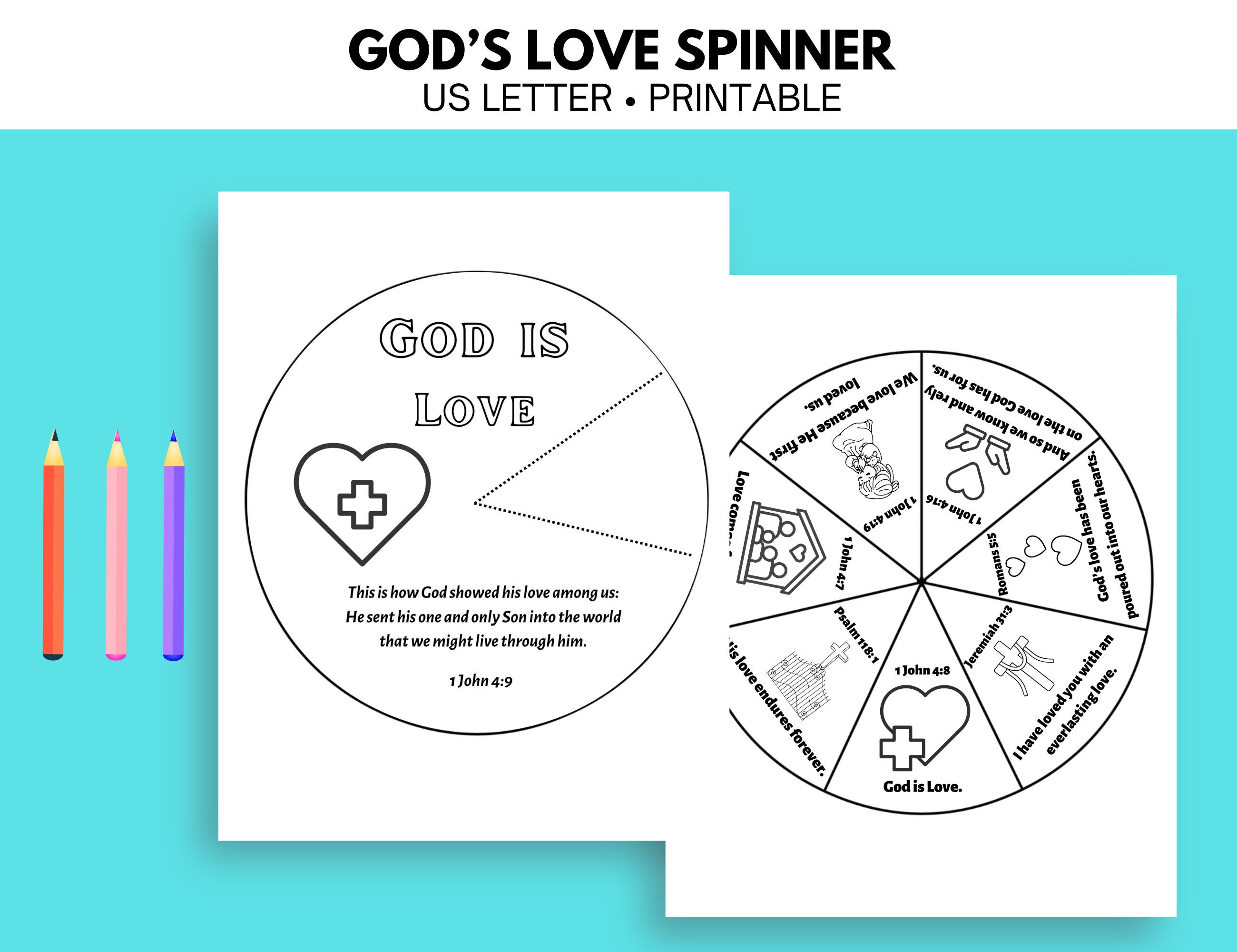 Gods Love Bible Story Activity, Sunday School Craft, Scripture Activity ...
