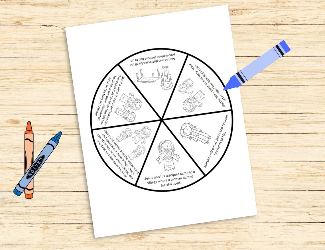 Mary and Martha Bible Story Activity, Sunday School Craft, Printable ...