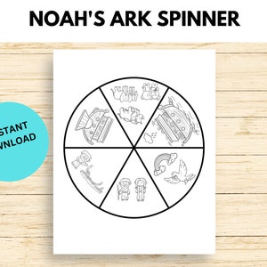 Noah's Ark Spinner, Noah's Ark Bible Story, Sunday School Craft ...