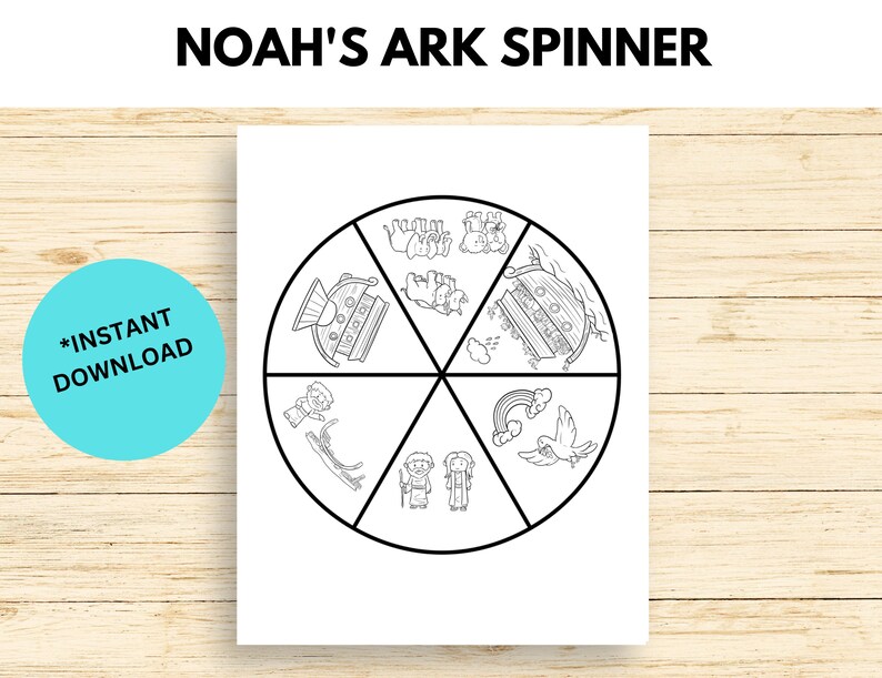 Noah's Ark Spinner, Noah's Ark Bible Story, Sunday School Craft ...