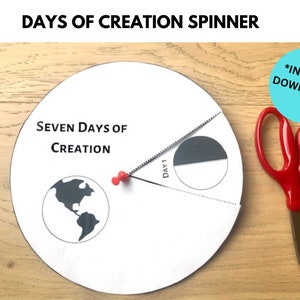 7 Days of Creation Spinner, Days of Creation Bible Story, Sunday School ...
