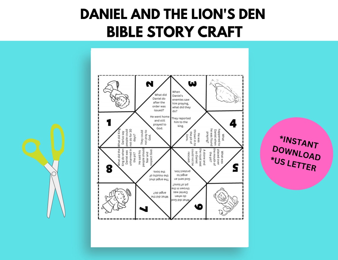 Daniel and the Lions Den Bible Story Activity, Sunday School Craft ...