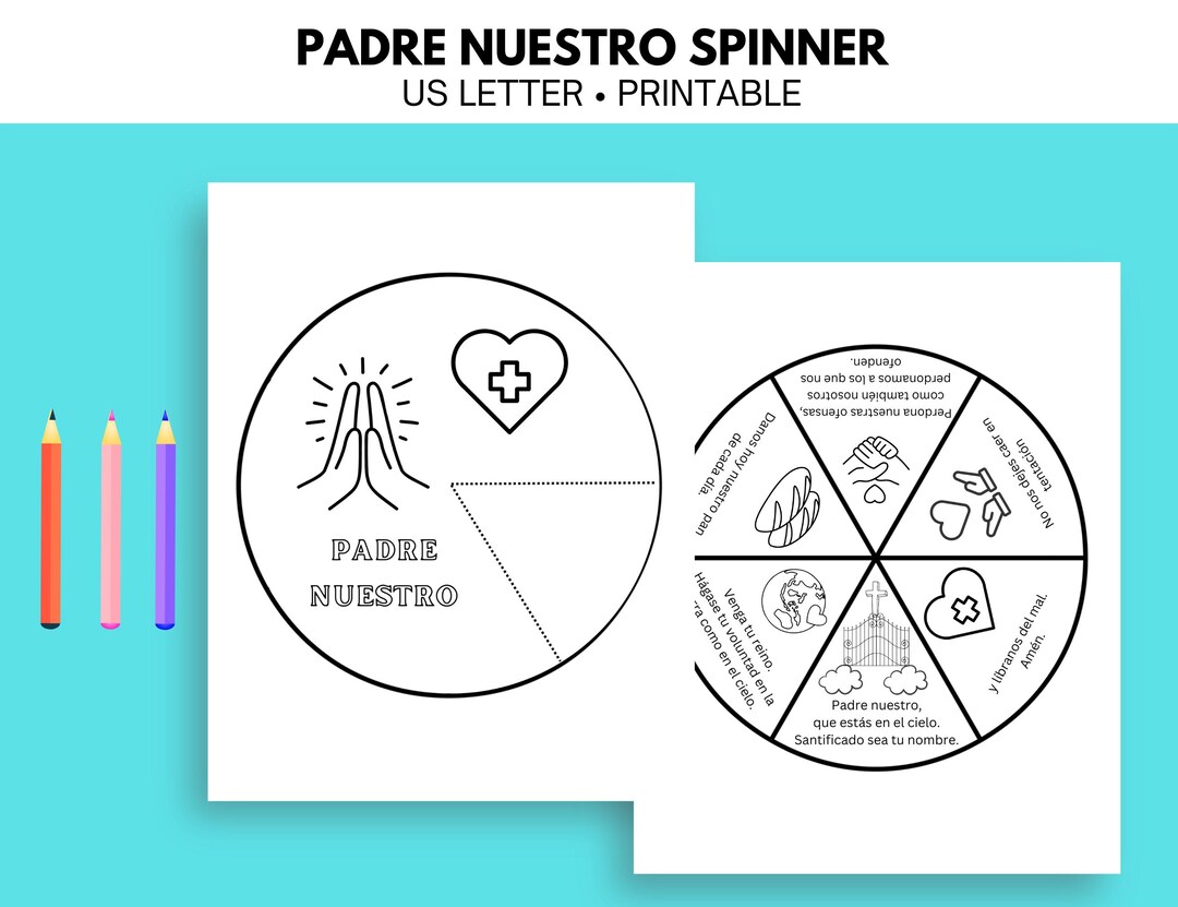 Lords Prayer in Spanish, Padre Nuestro, Sunday School Craft, Bible ...