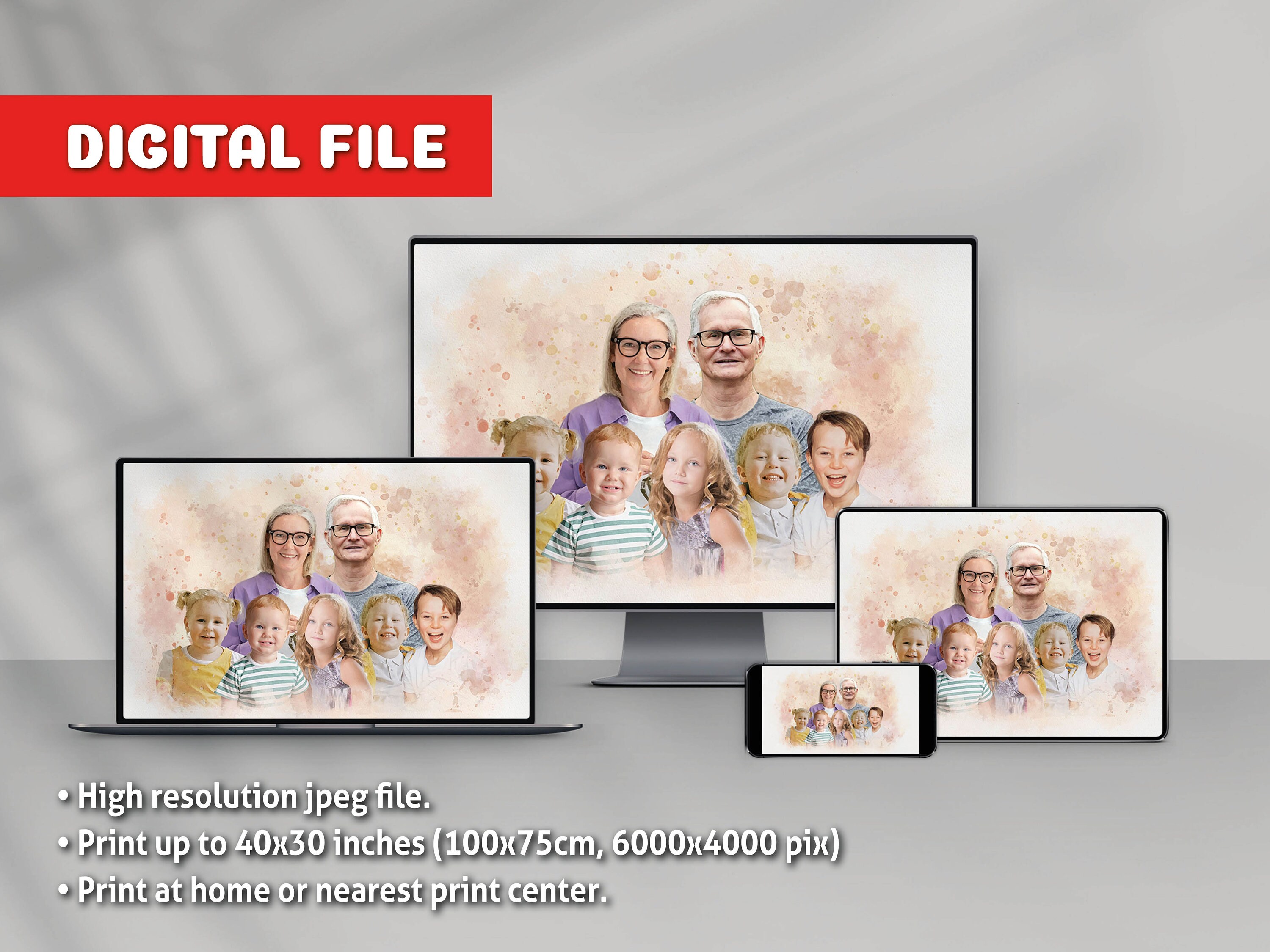 Combine Merge Multiple Pictures Together, Customized Family Portrait ...