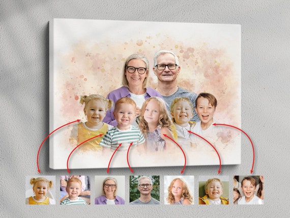 Combine Merge Multiple Pictures Together Family Portrait Add - Etsy