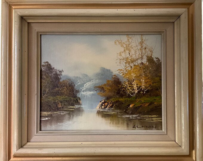 Vintage Original Landscape Oil Painting Signed by Almon Possibly Almon ...