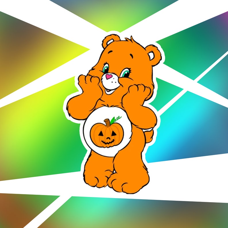 Cute Pumpkin Care Bear Sticker Halloween Care Bear 90s - Etsy