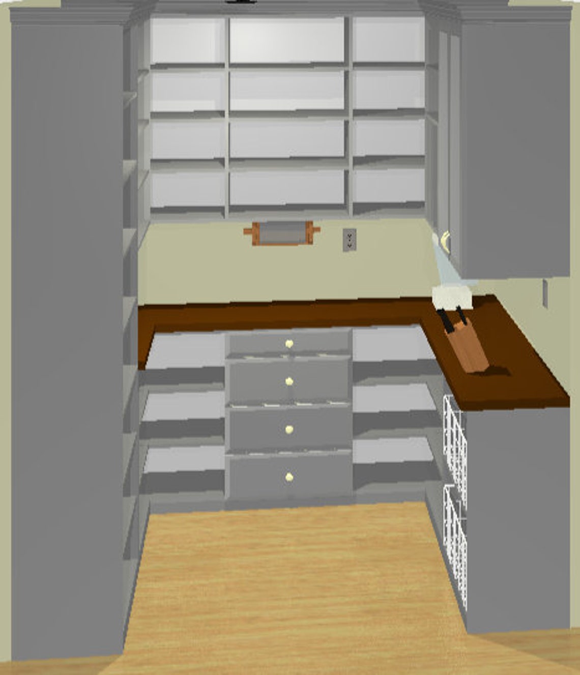 Detail Blueprint for a Pantry + 3D Drawings + FREE Consultation With ...