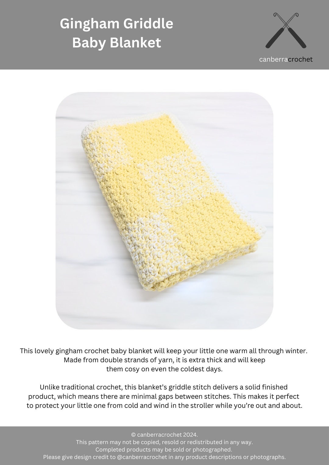 Gingham Griddle Baby Blanket - Crochet Pattern - Etsy
