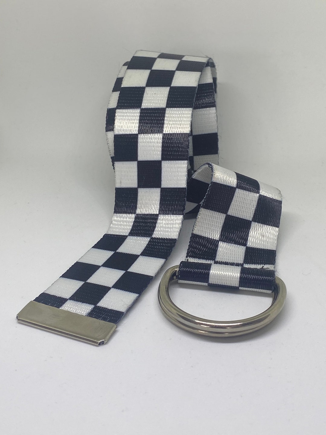 Check Belt Black and White - Etsy