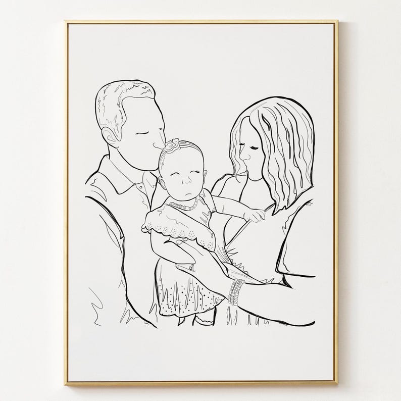 Custom One Line Drawing, Simple Line Art, Commission Portrait, Download ...