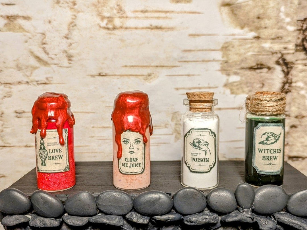 Set of 4 Large Miniature Potion Bottles - Etsy