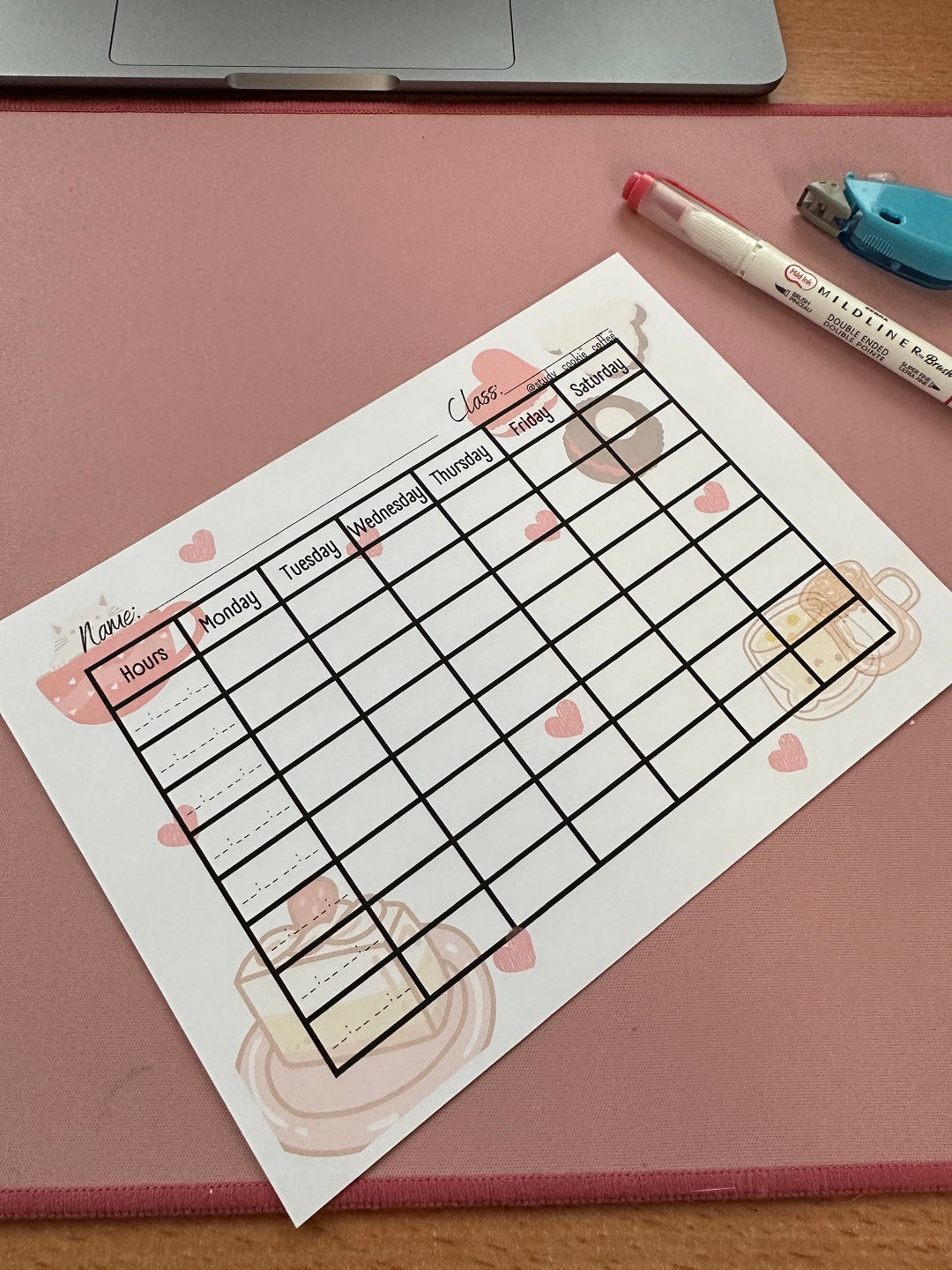 Food Inspired School Timetable / Printable A4 A5 All Size / - Etsy Canada