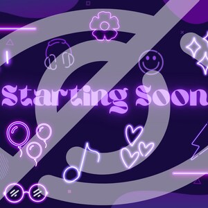 Purple Neon Animated Starting Soon Screen - Etsy