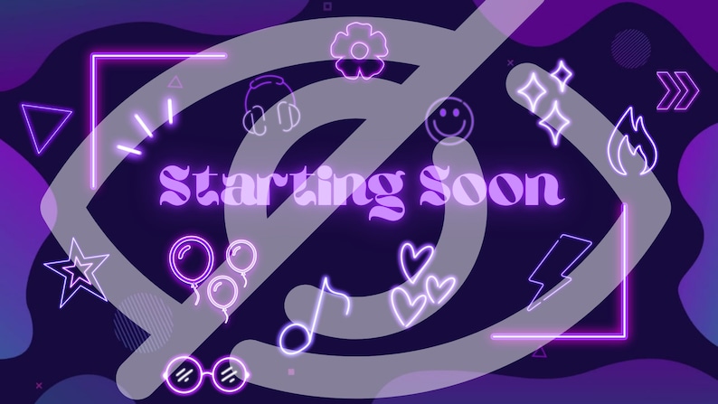 Purple Neon Animated Starting Soon Screen - Etsy