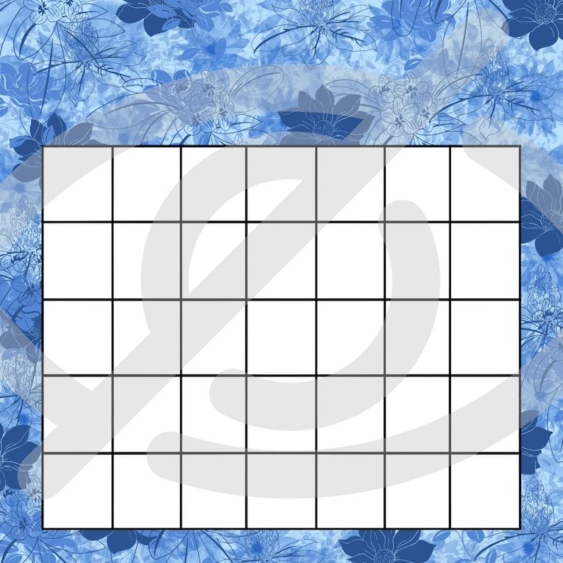 Blue Floral Calendar Template - Etsy