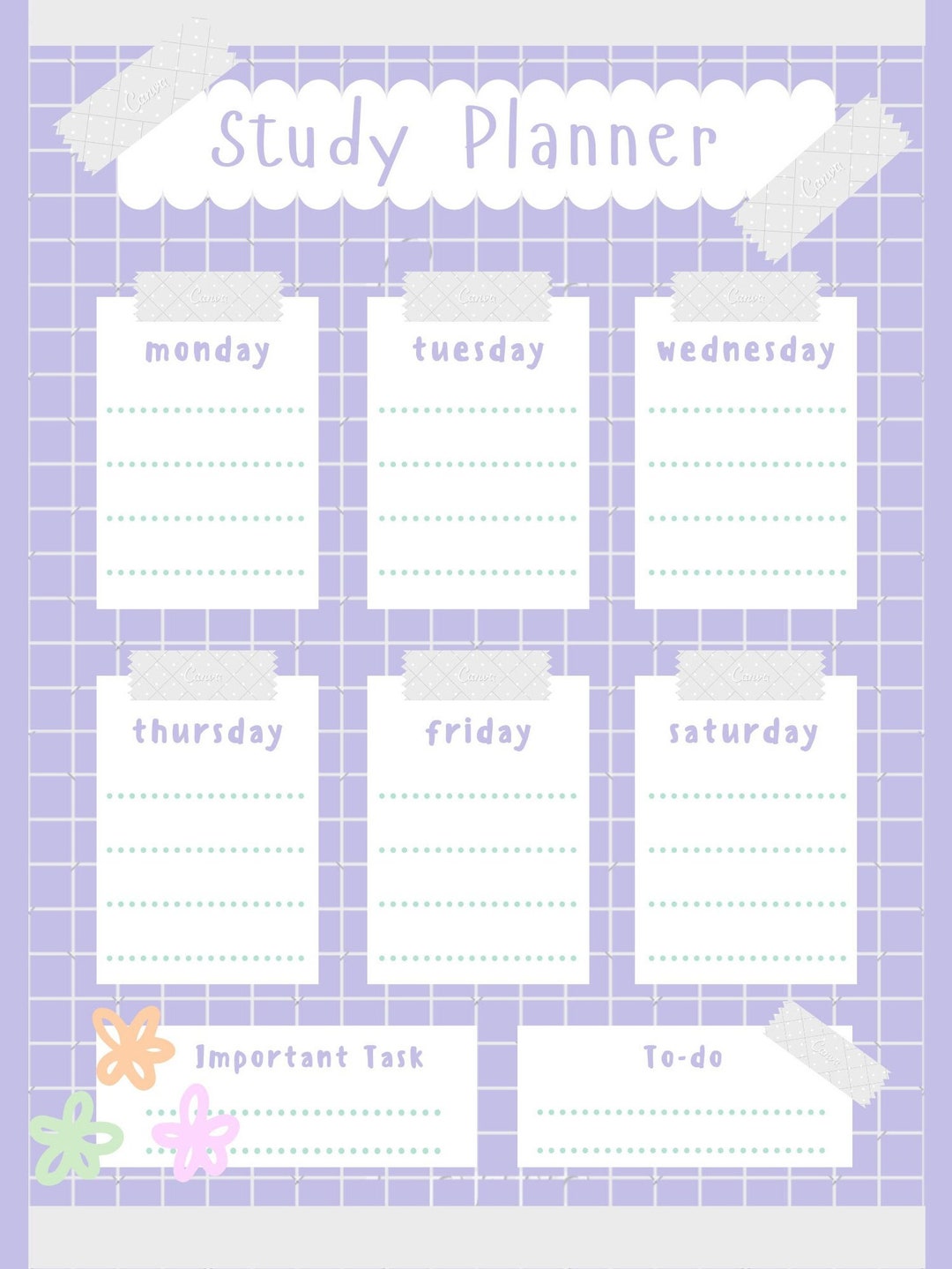 Back to School Study Planner - Etsy