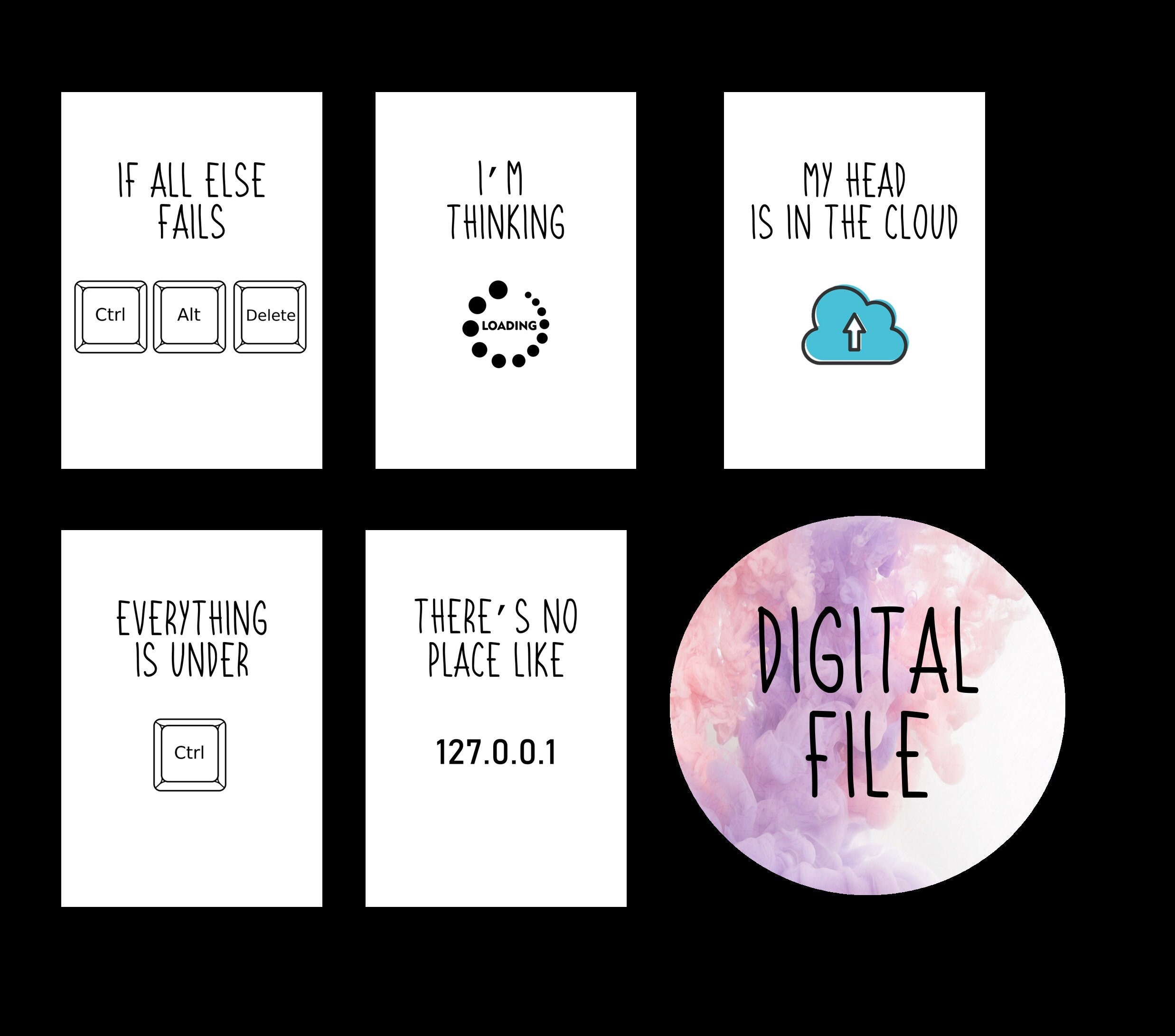 Computer Science IT Technology Classroom Office Decor Digital Printable ...