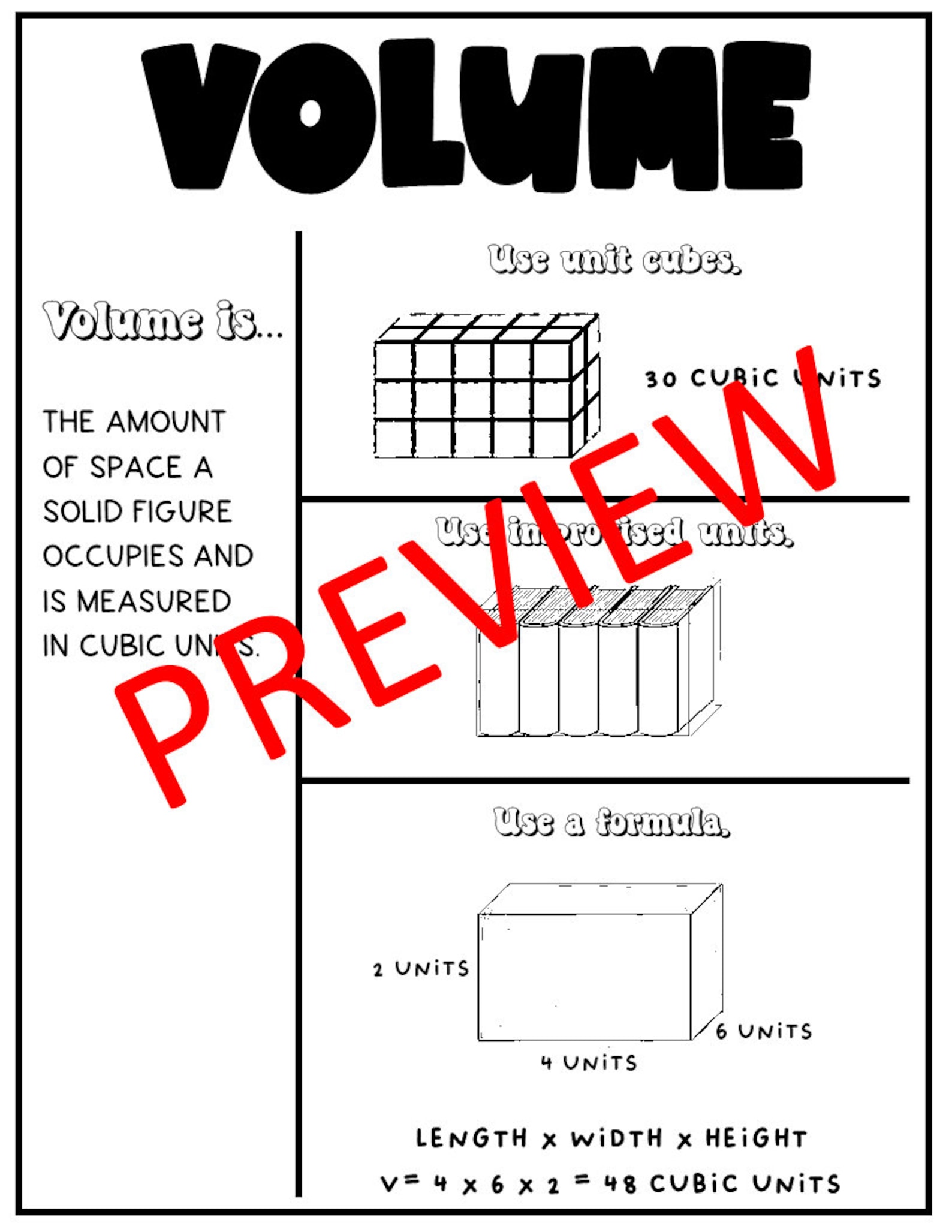 Volume | Anchor Chart, Classroom Poster, Math Poster, Math Classroom ...