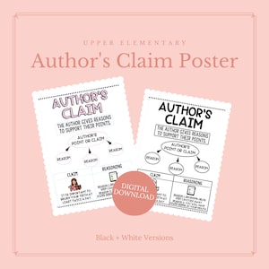 Author's Claim Anchor Chart: ELA Classroom Poster (digital Print) - Etsy