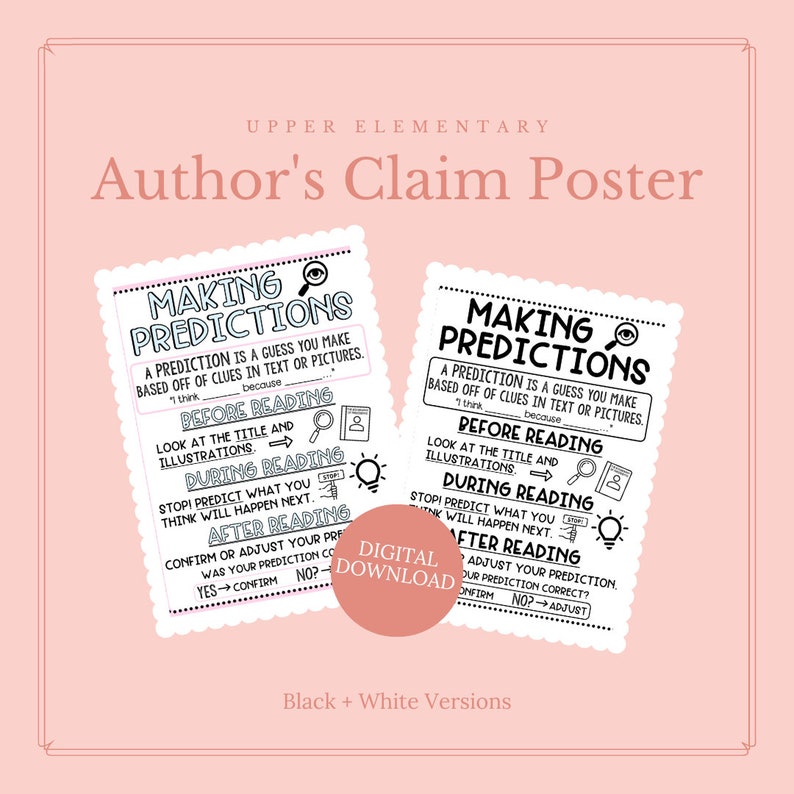 Making Predictions | Anchor Chart, Classroom Poster, ELA Poster ...