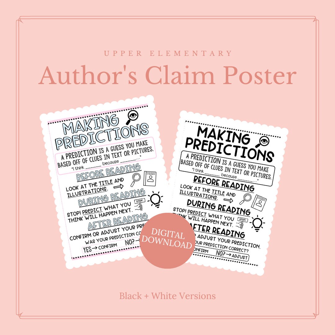 Making Predictions | Anchor Chart, Classroom Poster, ELA Poster ...